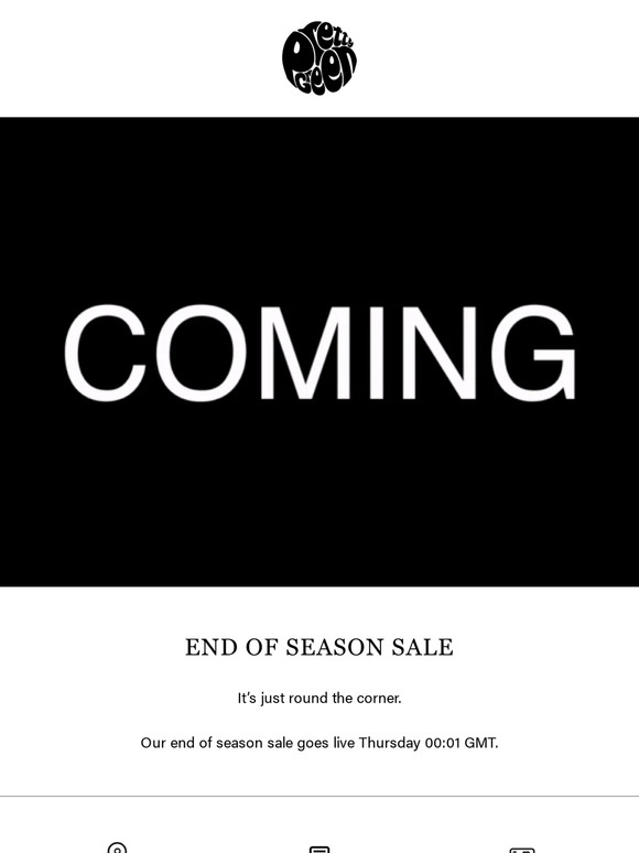 Pretty Green: SALE COMING SOON | Milled