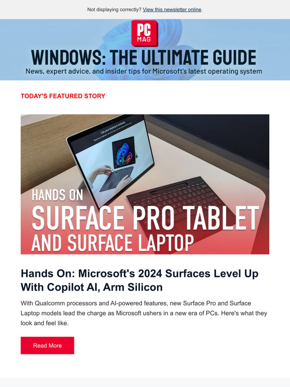 PCMag: Hands On: Microsoft's 2024 Surfaces Level Up With Copilot AI ...