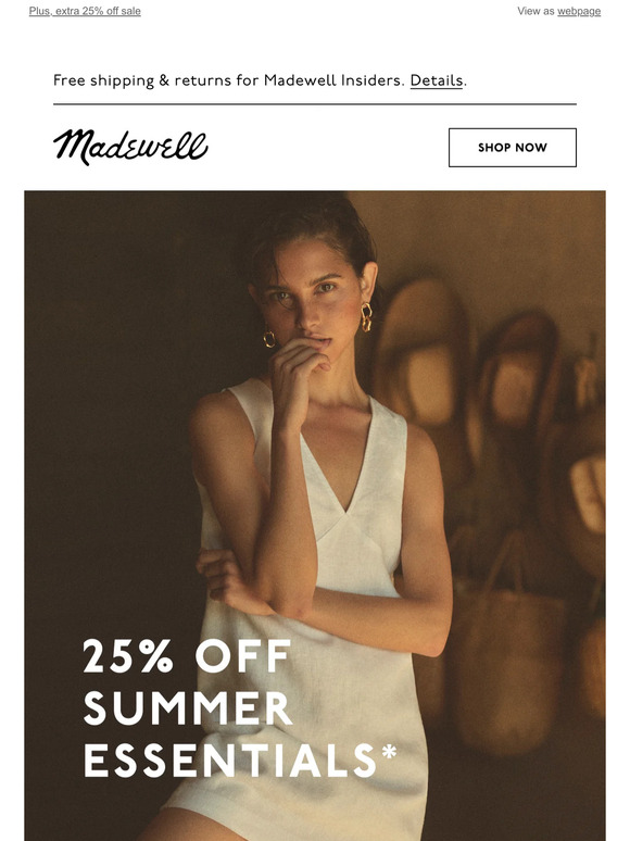 Madewell Email Newsletters: Shop Sales, Discounts, and Coupon Codes