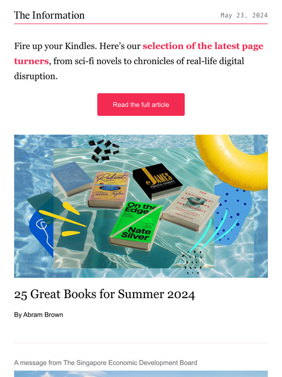 The Information: Summer Reading: 25 Great Books for Summer 2024 | Milled