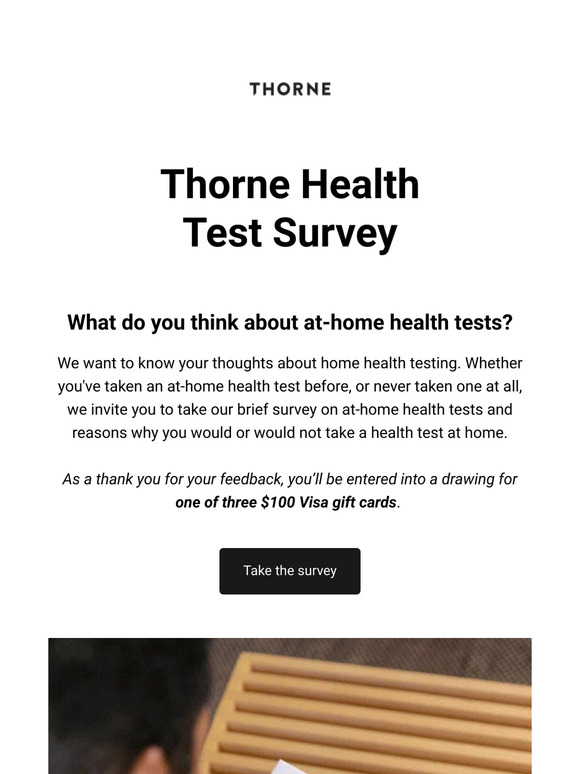 Thorne Research: Thorne Health Test Survey: You could win a $100 gift ...