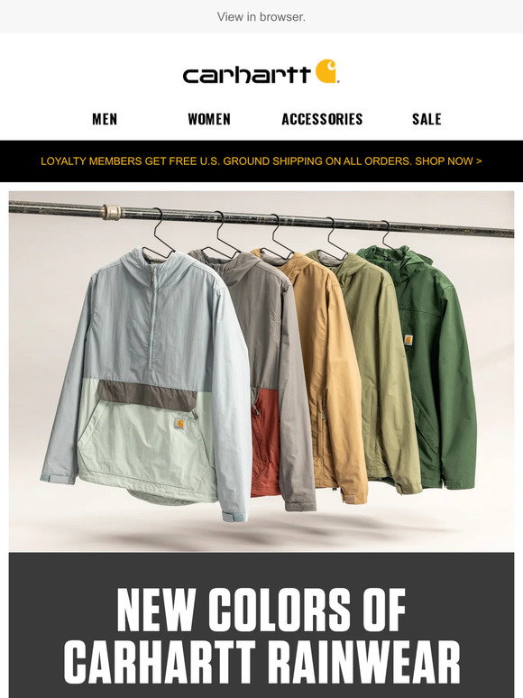 Carhartt: Rugged rainwear in new colors | Milled