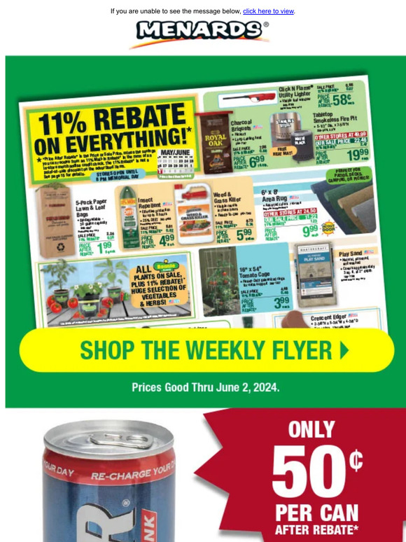 Menards: Tiger® Energy Drink ONLY 50¢/can After Rebate* PLUS New Weekly ...