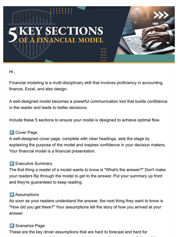 Financial Modeling Institute: 5 Key Sections of a Financial Model | Milled