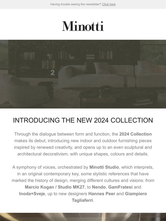 Minotti: INTRODUCING THE NEW 2024 COLLECTION | Milled