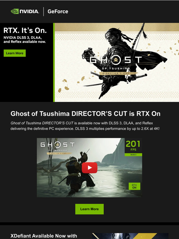 Nvidia: Ghost of Tsushima DIRECTOR’S CUT is RTX On, XDefiant Available Now with Reflex and ...