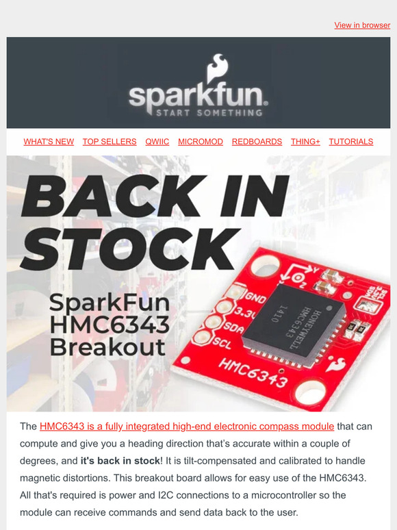 SparkFun: The HMC6343 Breakout is Back In Stock! | Milled