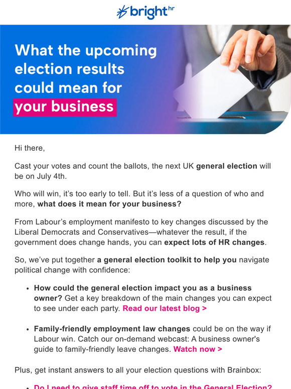 BrightHR: What does the UK general election mean for your business ...