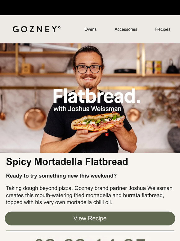 Gozney: Spicy Mortadella flatbread by Joshua Weissman +. | Milled