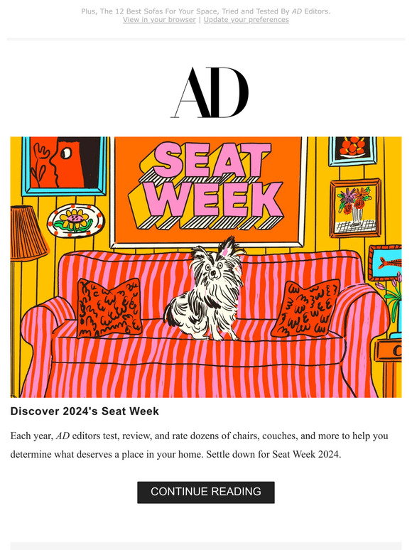 Architectural Digest: Our Top Seat Week Picks 2024 | Milled