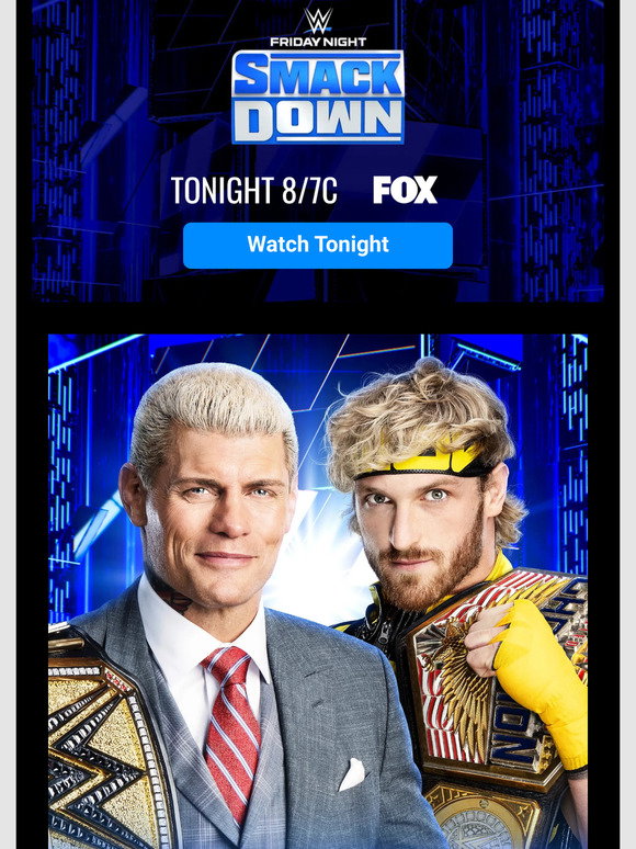 WWE Shop: SmackDown Preview: Cody Rhodes and Logan Paul come face-to ...