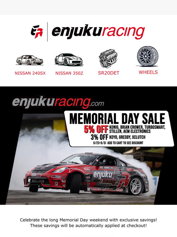 Enjuku Racing: 🇺🇸 Memorial Day: Save Big on Top Brands! | Milled