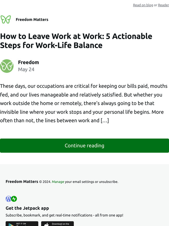 Freedom: How to Leave Work at Work: 5 Actionable Steps for Work-Life ...