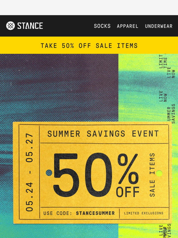 Stance: ☀️ Summer Savings: 50% Off Sale Items Starts NOW! | Milled