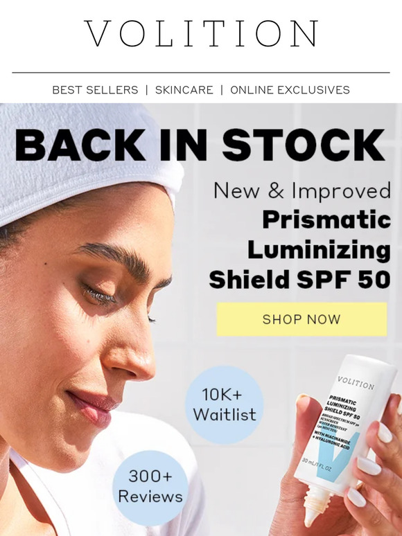 Volition Beauty: NEW & Improved! Prismatic Luminizing Shield SPF 50 ...