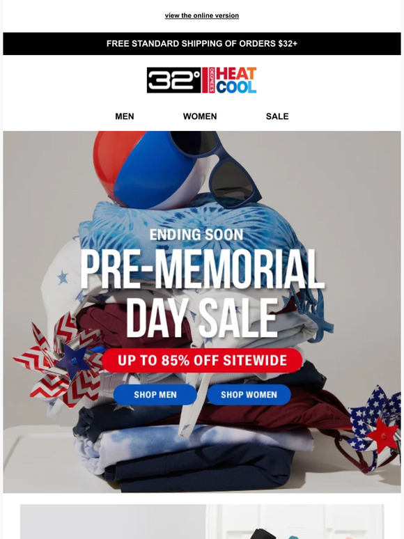 32 Degrees: Up to 85% Off Ending Soon | Save During the Pre Memorial Day Sale! | Milled