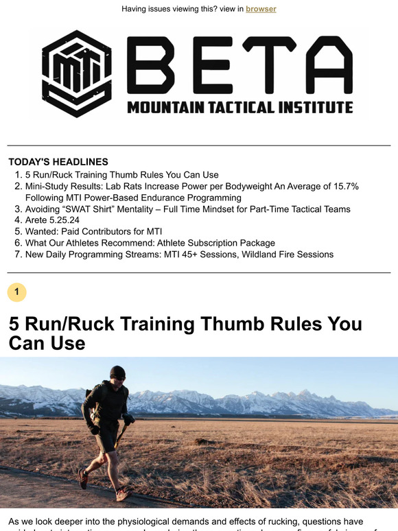 Mountain Tactical Institute: 5 Run/Ruck Training Thumb Rules You Can ...