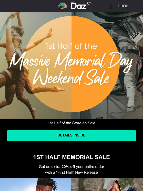 DAZ 3D: Massive Memorial Day Weekend Sale | Milled