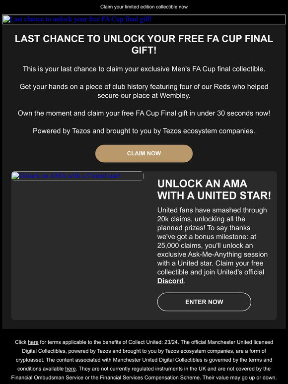 Manchester United: Last chance to claim your free FA Cup final gift ...