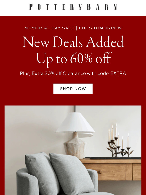 Pottery Barn Email Newsletters: Shop Sales, Discounts, and Coupon Codes