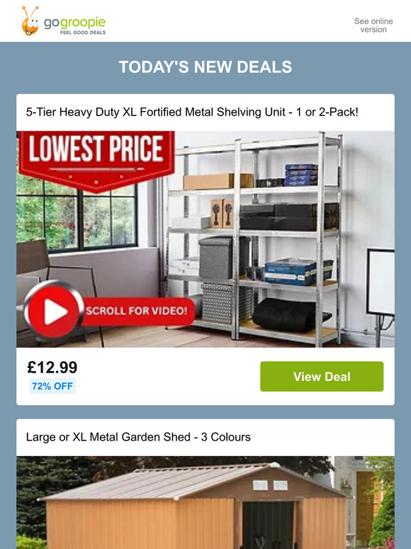 Go Groopie: 5-Tier Heavy Duty Shelving Units £12.99 | Harrington Jacket ...