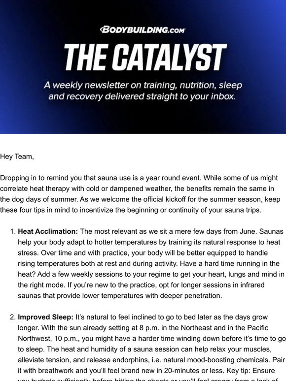Bodybuilding: The Catalyst: Beat the Heat…With More Heat 👀 🔥 | Milled