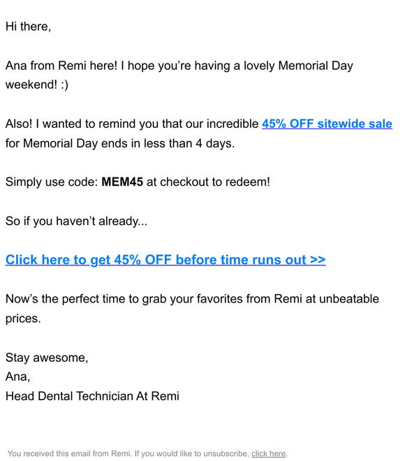 Remi: Friendly reminder for Memorial Day weekend! | Milled