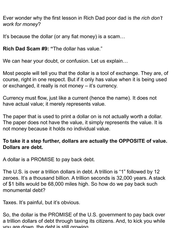 RICH DAD: Rich Dad Scam #9 | Milled