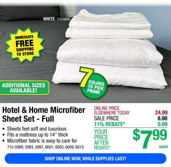 Menards: Hotel & Home Full Microfiber Sheet Sets ONLY $7.99 After ...