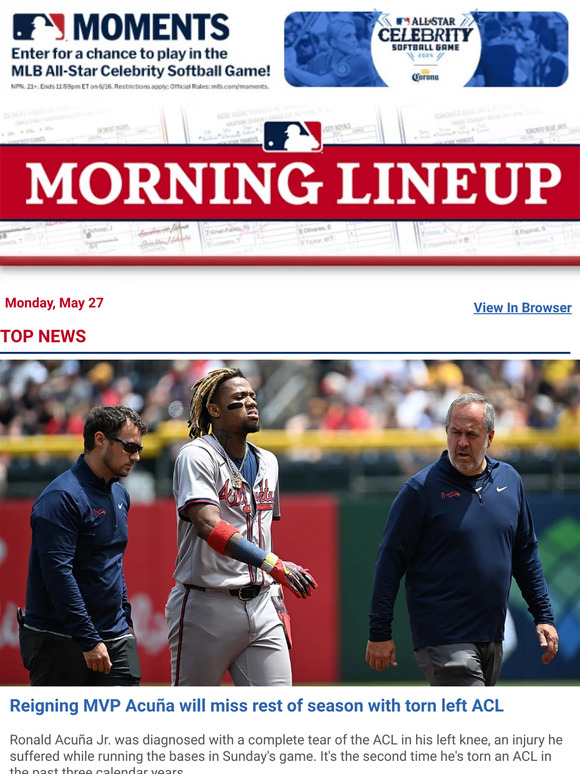 MLB: Acuña to miss rest of season with torn ACL | Milled
