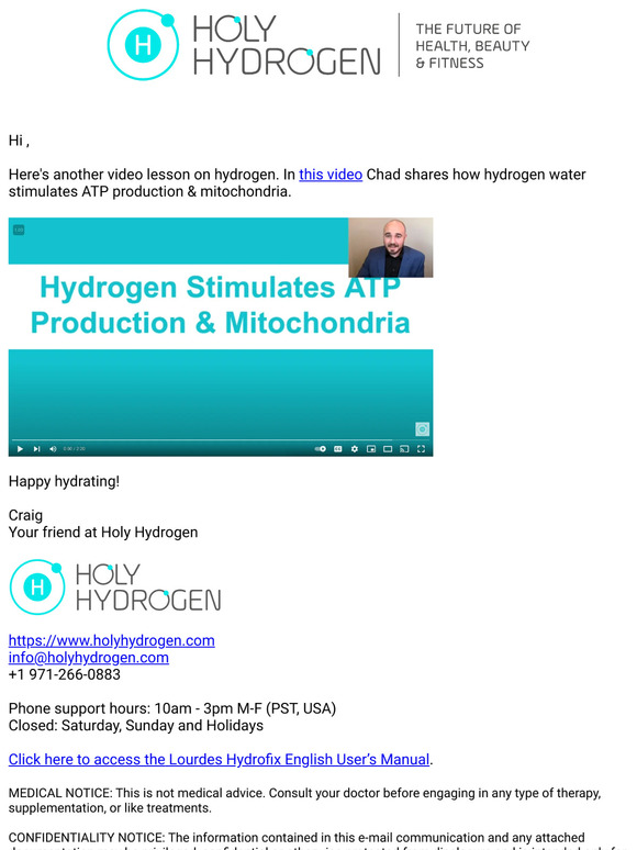 HOLY HYDROGEN: Hydrogen Water Stimulates ATP Production & Mitochondria ...