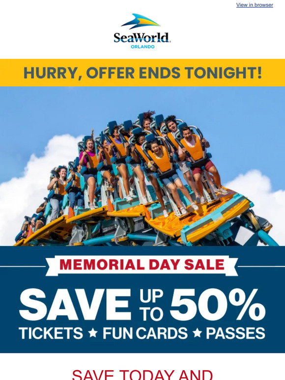 SeaWorld: Save up to 50% Now—Sale Ends TONIGHT | Milled