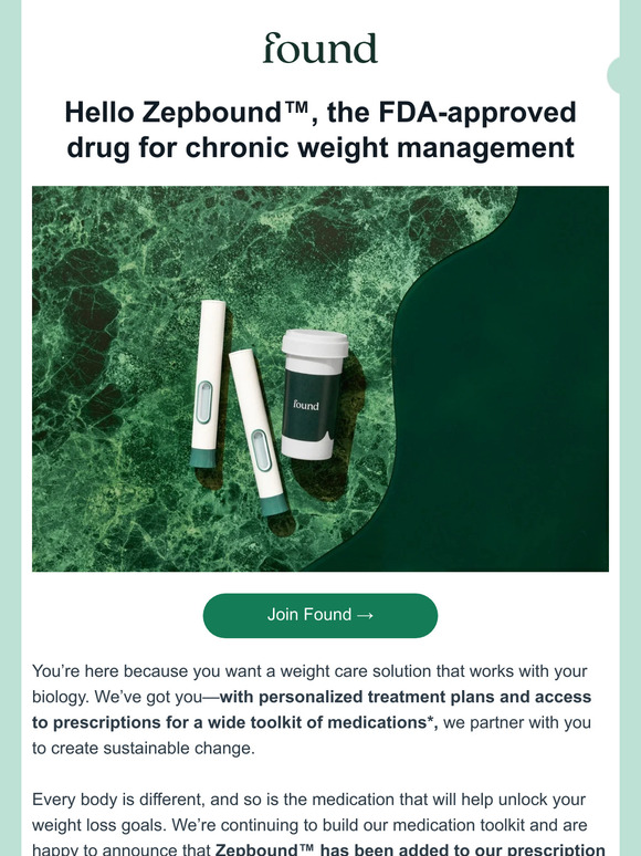 Found Health: Introducing: Zepbound™, the FDA-approved drug for chronic weight management | Milled