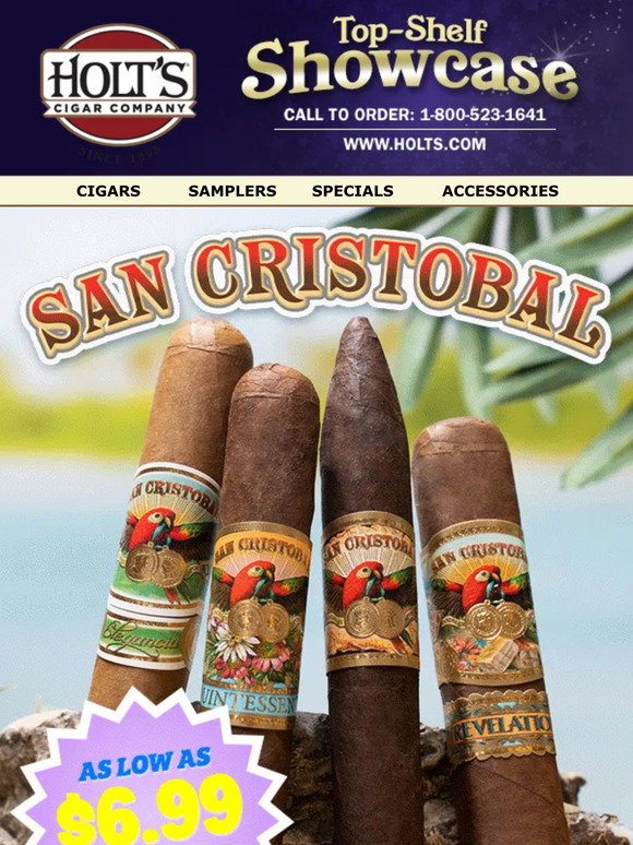 Holt's Cigar Company: 🦜FREE Shipping on 95-rated San Cristobal boxes ...