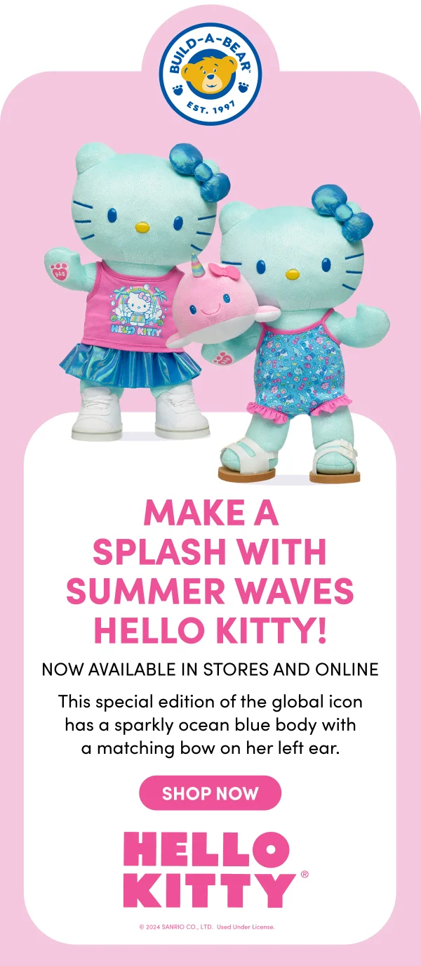 Build-A-Bear: NEW Summer Waves Hello Kitty Now in Stores & Online! | Milled