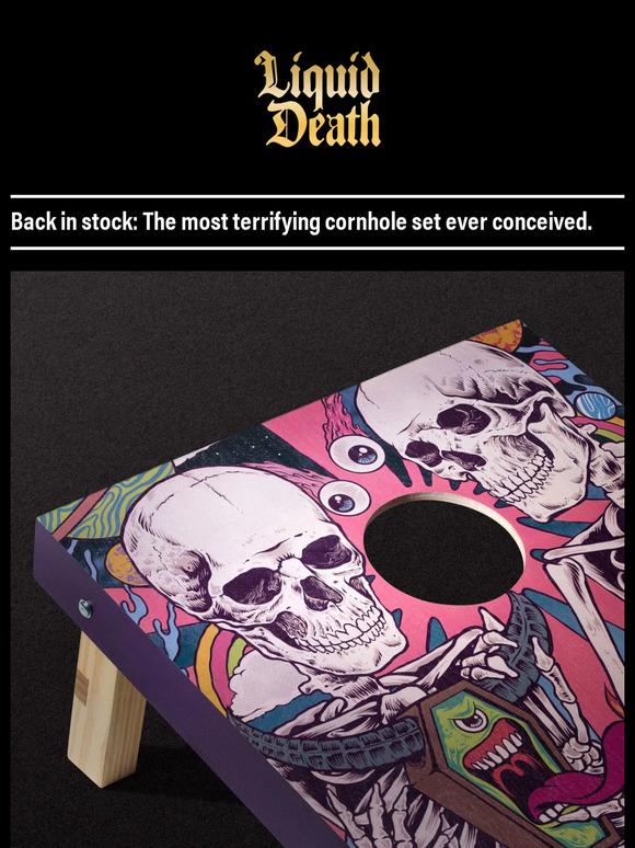 Liquid Death: Murderhole Cornhole Set | Milled
