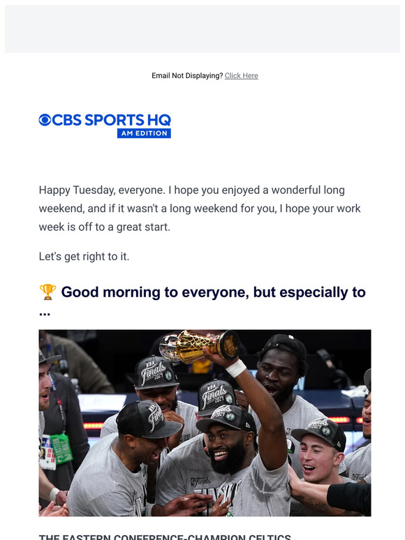 CBS Sports: Celtics advance to NBA Finals | Remembering Bill Walton ...