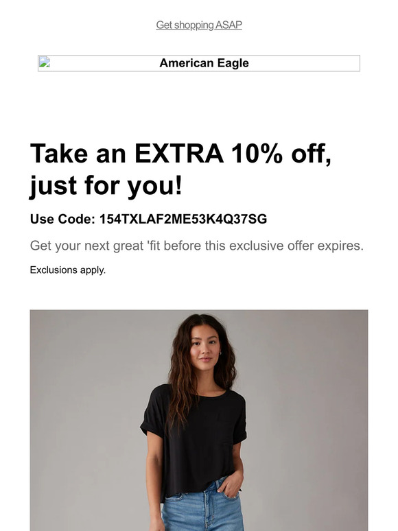 American Eagle: Exclusively YOURS! Extra 10% off + 30-70% off almost ...