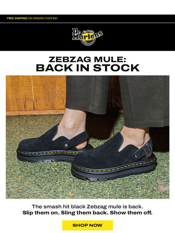 Dr. Martens: The black Zebzag mule is officially back | Milled