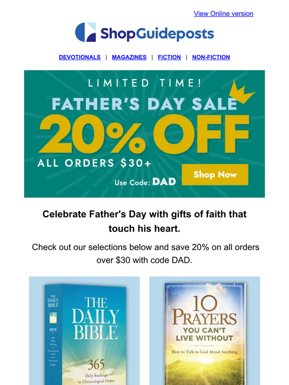 ShopGuideposts: 😎 Don't Forget Dad! Father's Day Sale Starts Now! | Milled
