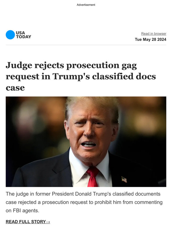 USA TODAY: Breaking: Judge in Donald Trump's classified documents case ...
