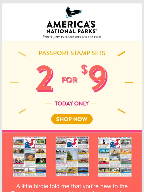 America's National Parks: 2 Stamp Sets for $9 | Milled