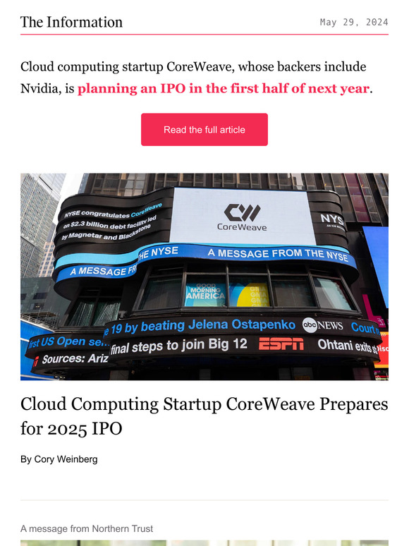 The Information: Cloud Computing Startup CoreWeave Prepares for 2025 IPO | Milled
