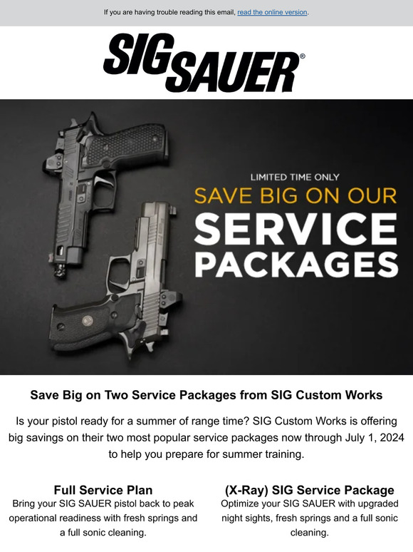 SIG SAUER: Save Big on 2 Service Center Packages | Milled