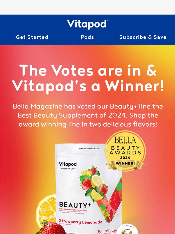 Vitapod: Vitapod is a Bella Beauty Awards Winner! | Milled