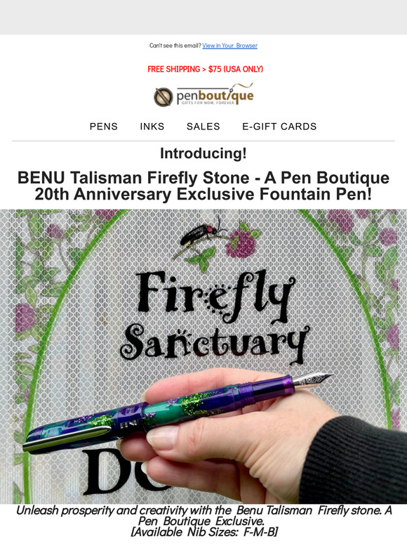 Pen Boutique: LIMTED STOCK: Introducing BENU Talisman Firefly Stone ...