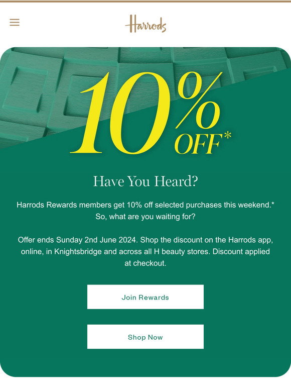 Harrods: Discover the benefits of Harrods Rewards | Milled