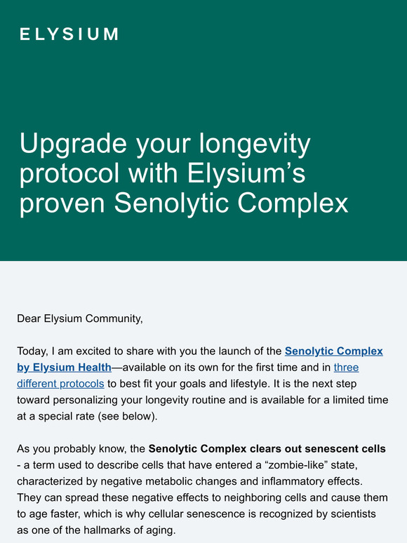 Elysium Health: Launch Day: A new way to combat inflammaging | Milled