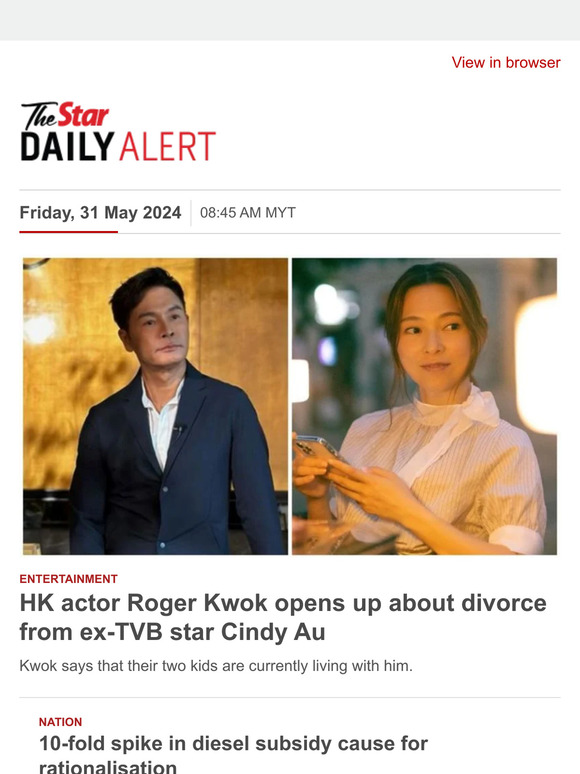 The Star: HK actor Roger Kwok opens up about divorce from ex-TVB star Cindy Au | 10-fold spike ...