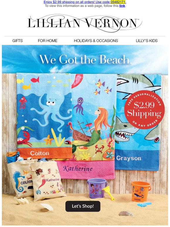 Lillian Vernon: Hit the beach 🌴 with $2.99 shipping | Milled
